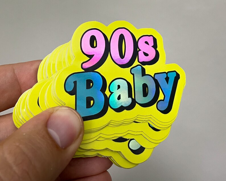 Vinyl Sticker | Holo 90s Baby | 2000s Nostalgia Stickers | 90's Hip Hop ...