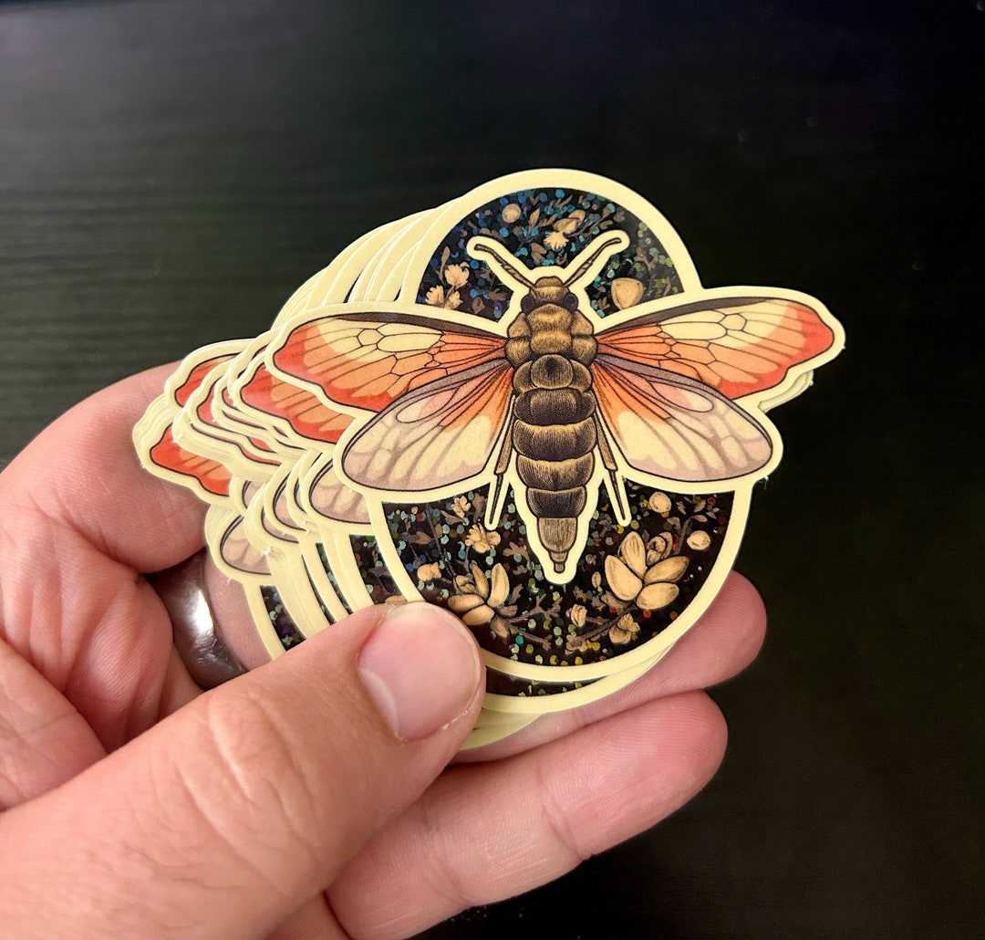 Unique Retro Moth Vinyl Sticker for Laptop - Waterproof, Pastel, Witchy ...