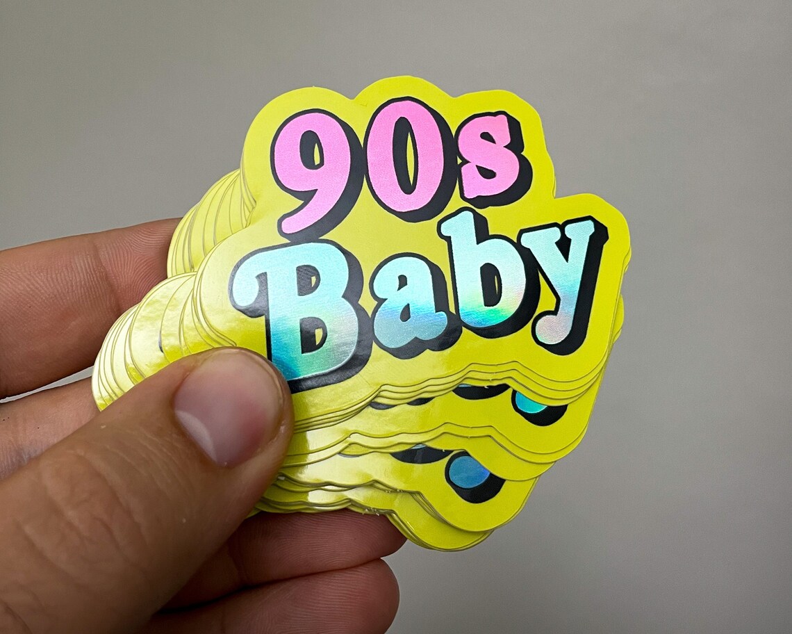 Vinyl Sticker | Holo 90s Baby | 2000s Nostalgia Stickers | 90's Hip Hop ...