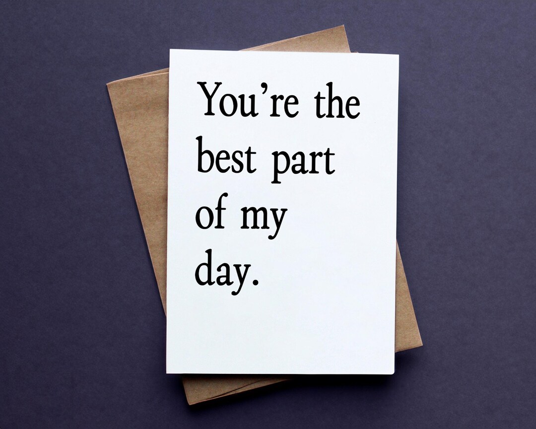 You're the Best Part of My Day Card - Romantic Love Note, Blank Inside ...