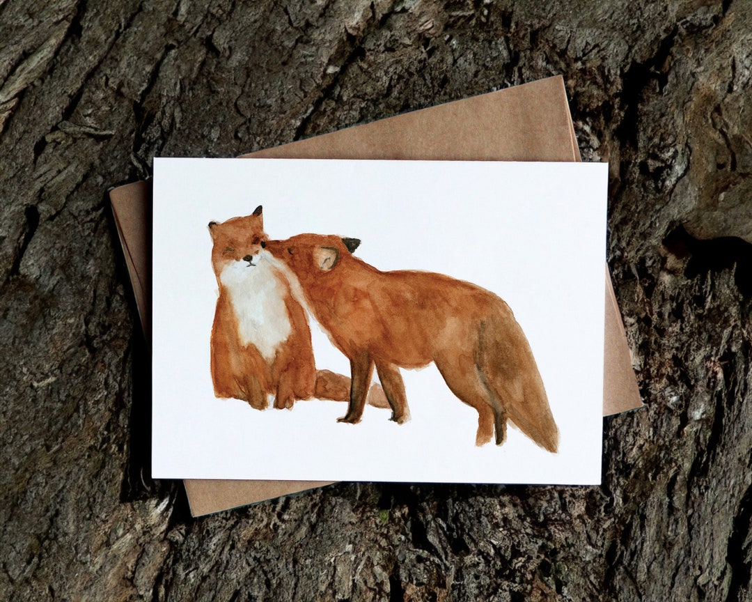 Fox Love Greeting Card for Him Her I Love You Birthday Anniversary ...