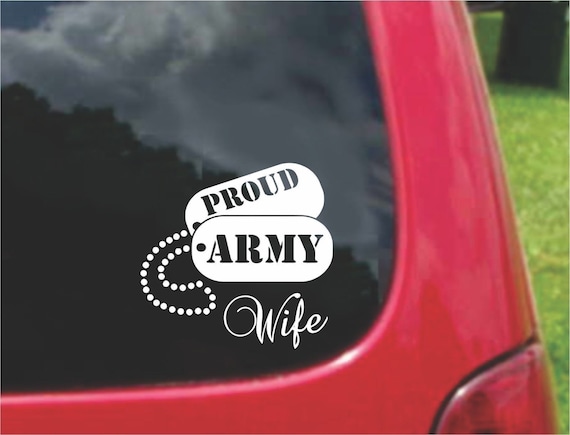 Set 2 Pieces Proud Army Wife Sticker Decals 20 Colors to | Etsy