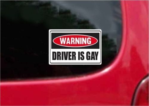 2 Pieces Funny Warning Driver is Gay Vinyl Decals Stickers | Etsy
