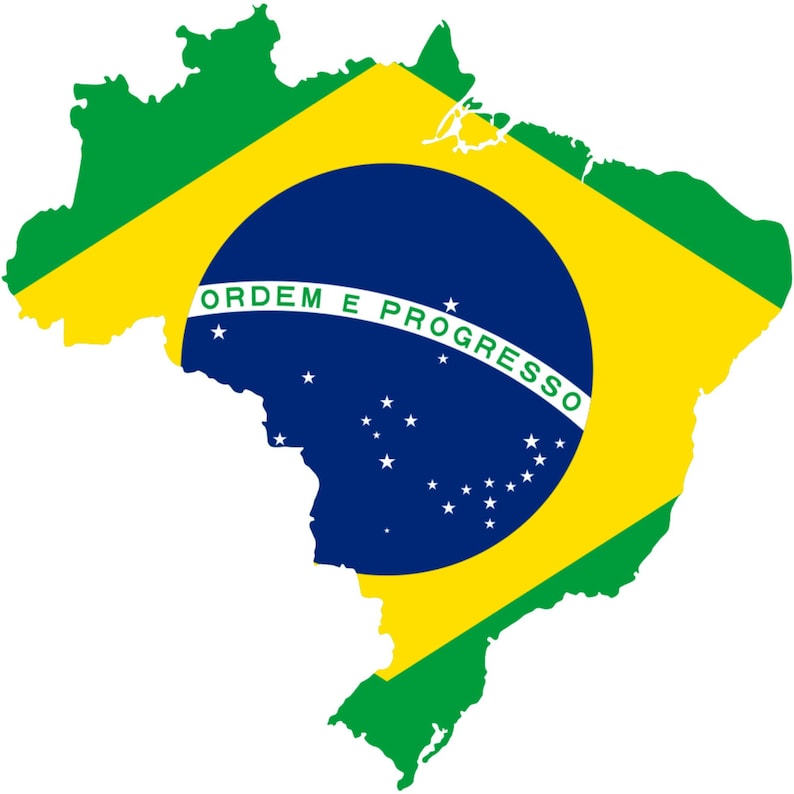 2 Pieces Brazil Outline Map Flag Vinyl Decals Stickers Full - Etsy