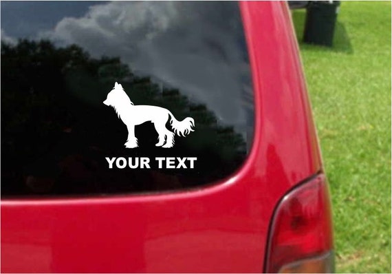 Set 2 Pieces Chinese Crested Dog Sticker Decals With Custom | Etsy