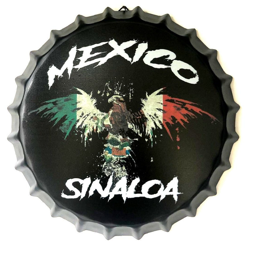 Sinaloa Mexico Eagle Flag Bottle Cap Metal Tin Sign 13.8 - Etsy