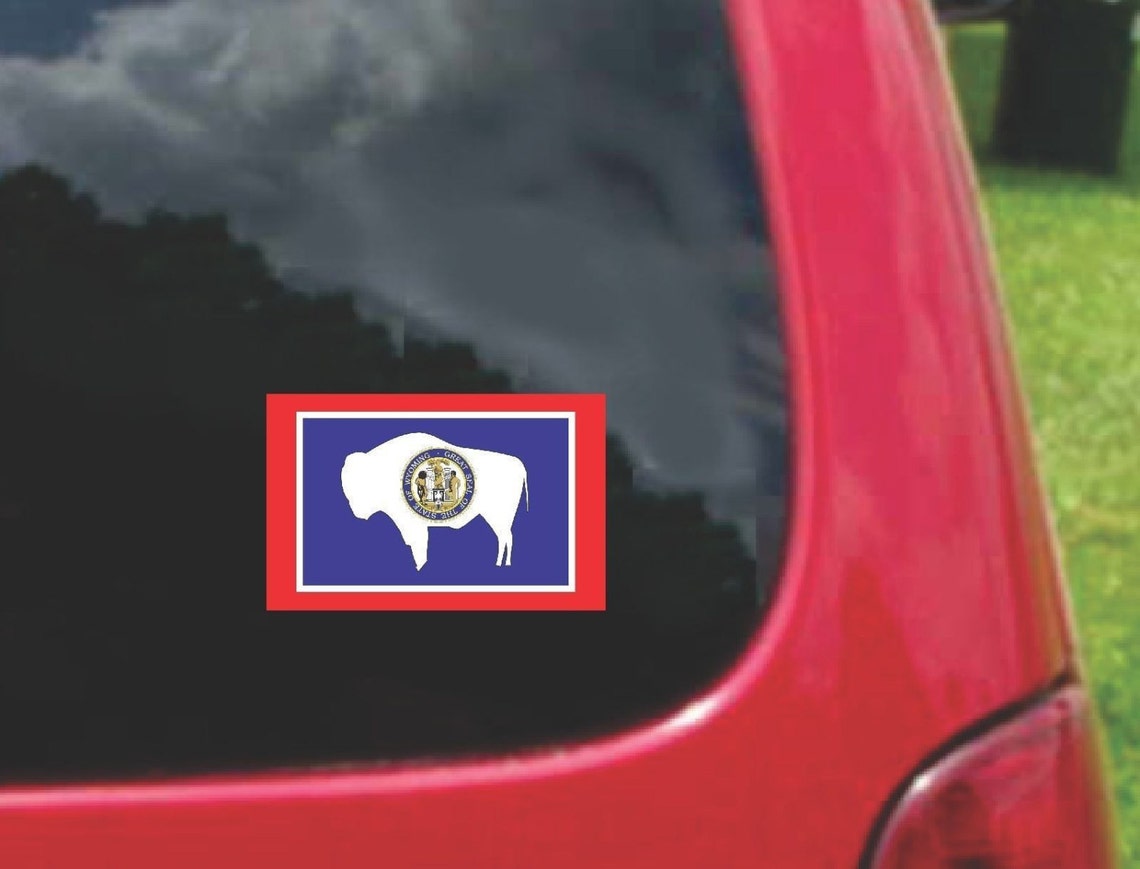 2 Pieces Wyoming State Flag Vinyl Decals Stickers Full Color/weather ...
