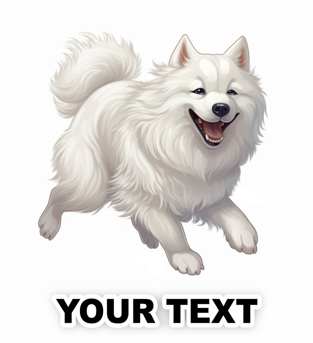 Set of 2 Samoyed Dog Decal Stickers With Free Custom Text - Full Color ...