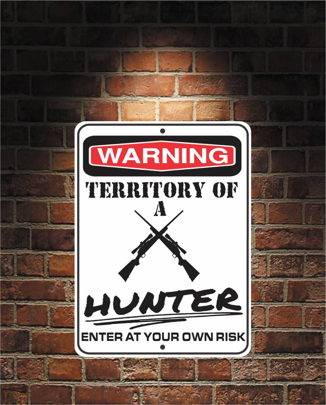 Warning Territory of a HUNTER 9 X 12 Predrilled Aluminum Sign - Etsy