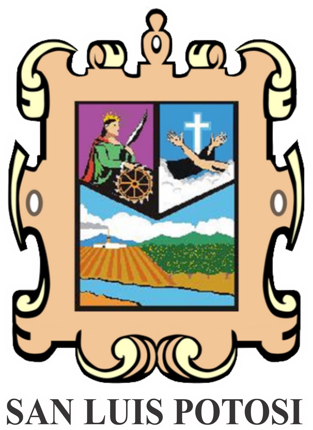 2 Pieces San Luis Potosi Mexico Coat Of Armsdecals Stickers Full Color