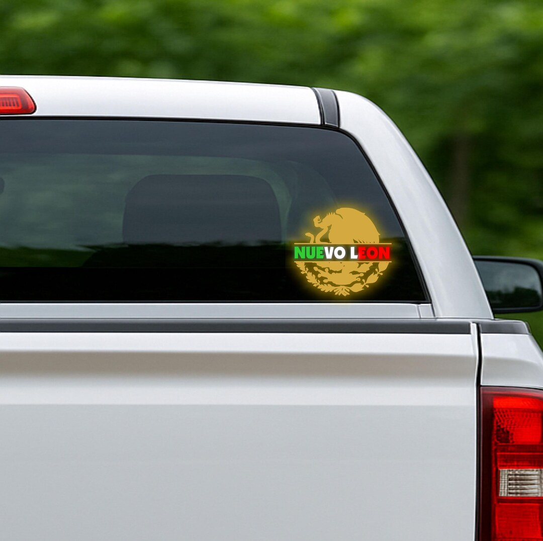 Nuevo Leon Reflective Sticker With Mexican Coat of Arms Tricolor Vinyl ...