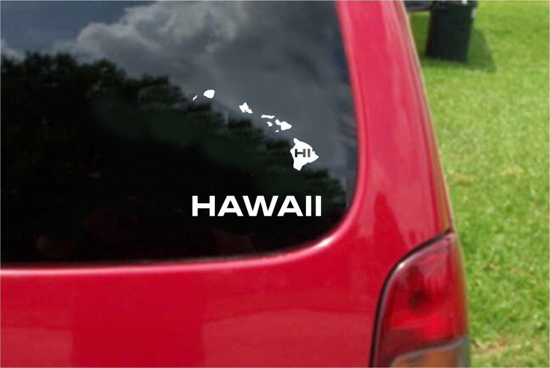 2 Pieces Hawaii HI State USA Outline Map Stickers Decals 20 Colors to ...
