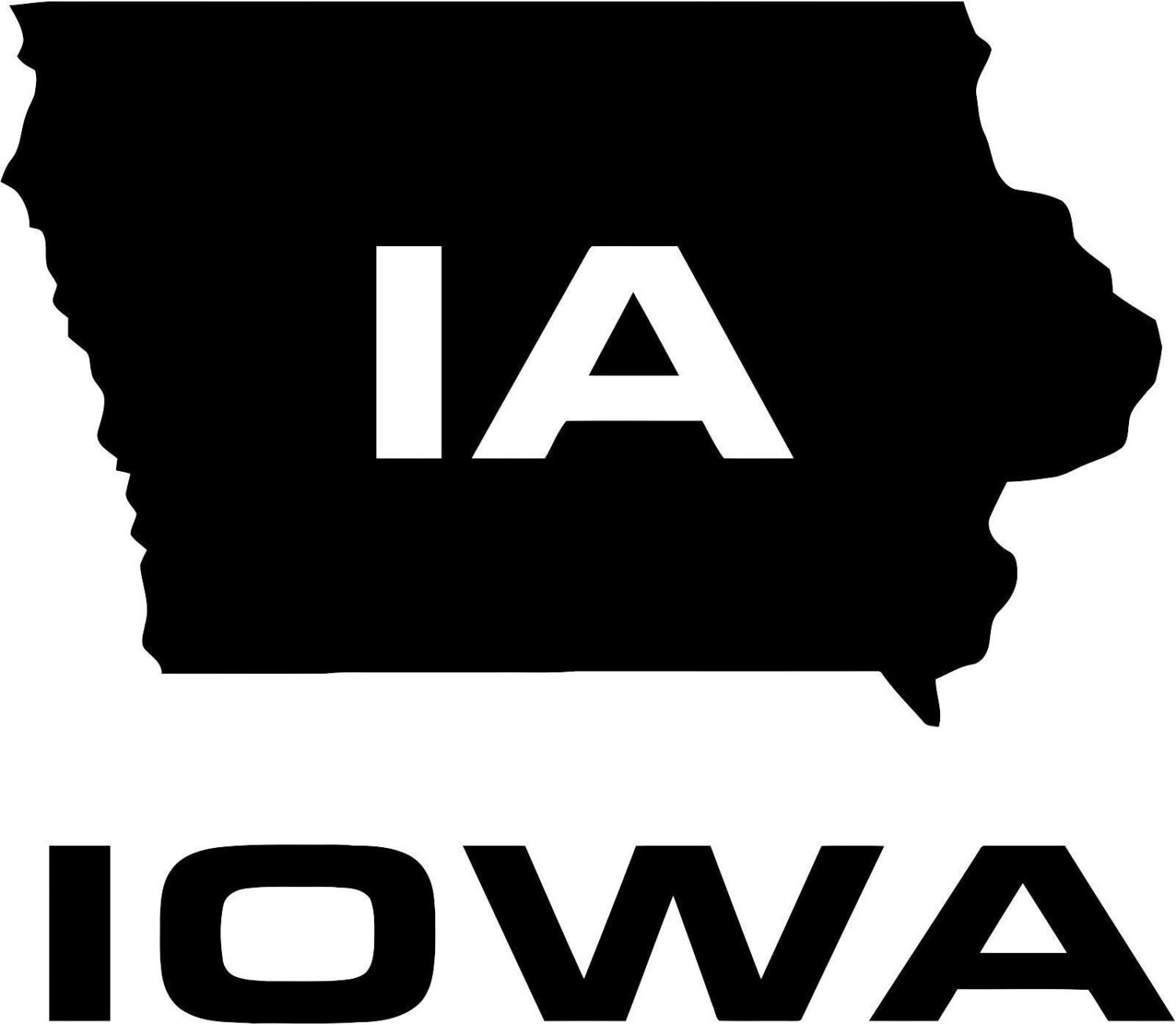 Iowa State Outline Vinyl Decal - 2 Pieces, 20 Colors - Etsy
