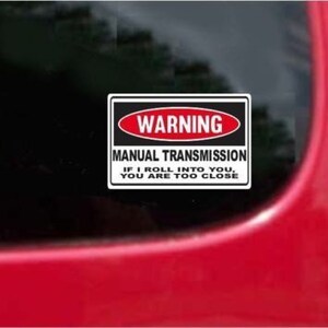 2 Pieces Funny Warning MANUAL TRANSMISSION Vinyl Decals Stickers Full ...