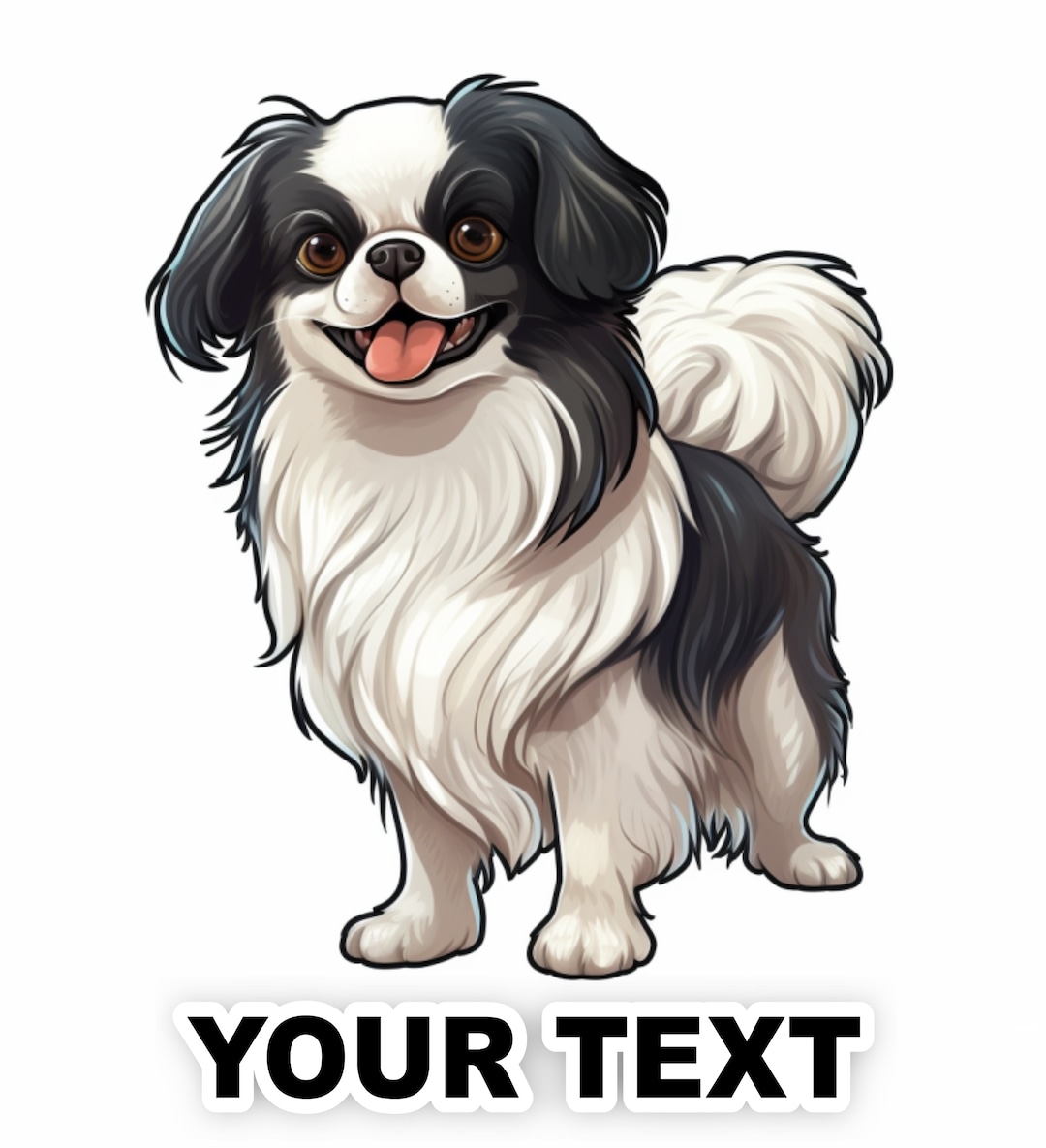 Set of 2 Japanese Chin Dog Decal Stickers With Free Custom Text - Full ...