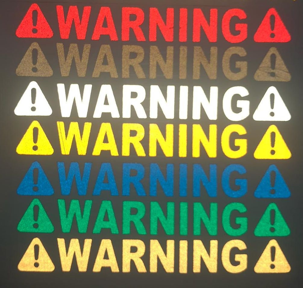 WARNING Reflective Lettering Decal Sticker Die Cut Free - Etsy