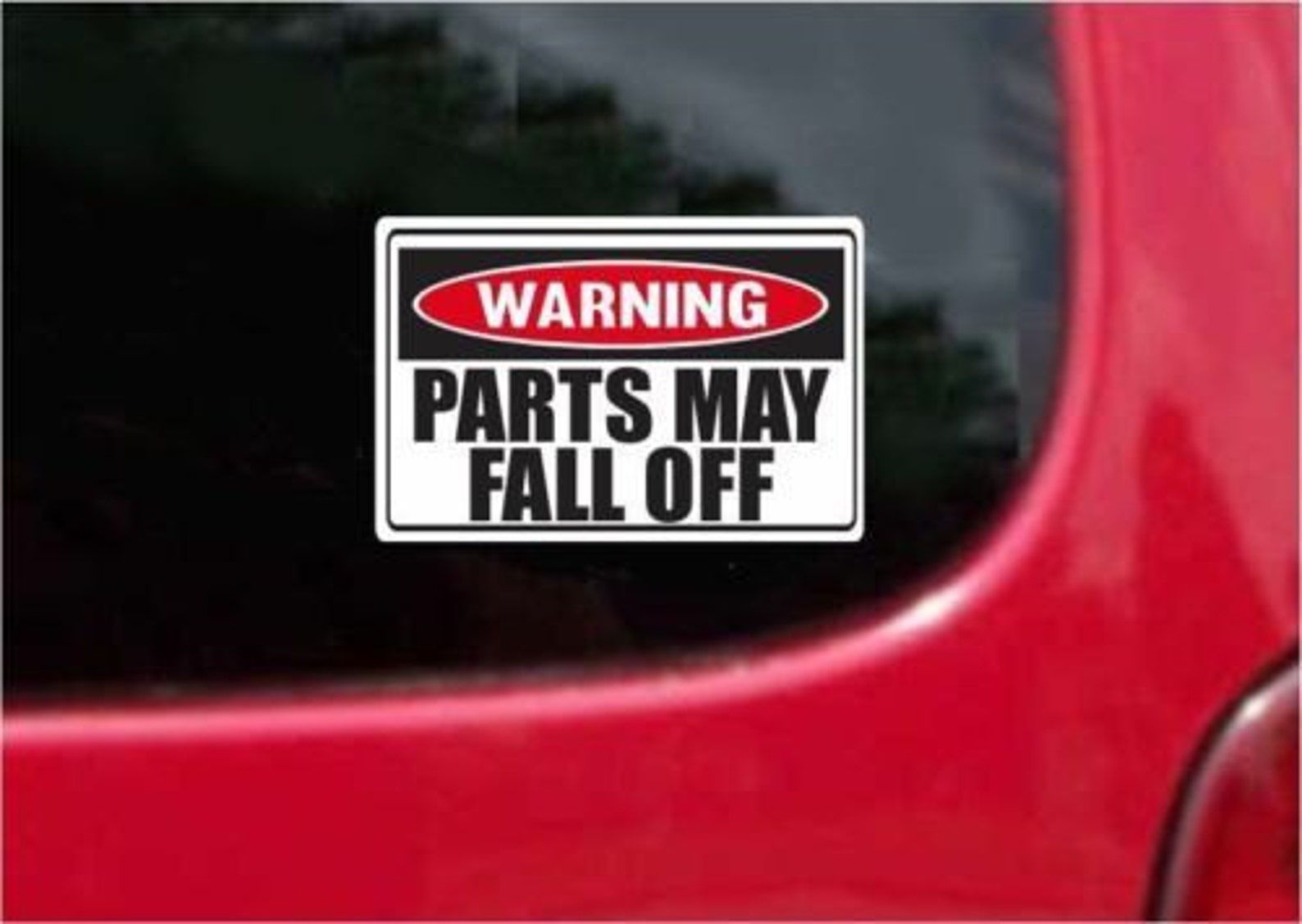 2 Pieces Funny Warning Parts May Fall off Vinyl Decals Stickers Full ...