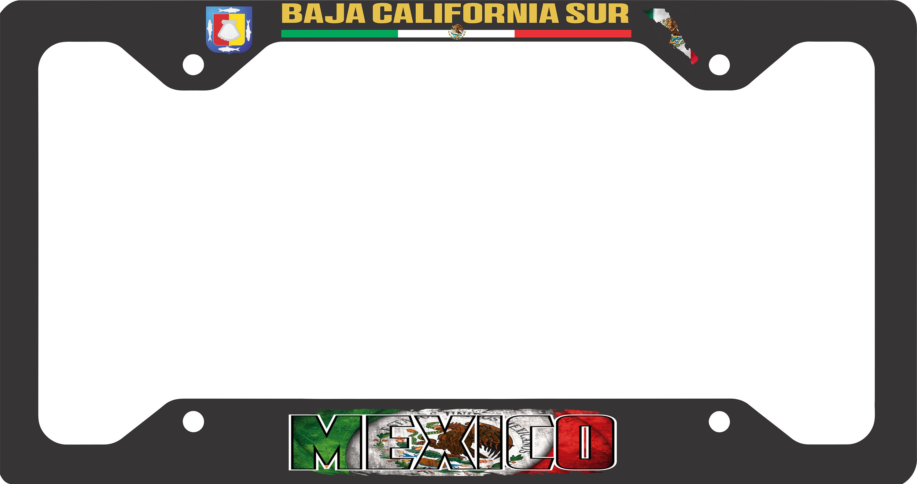 Baja California Sur Mexico Aluminum License Plate Frame Novelty Tag ...