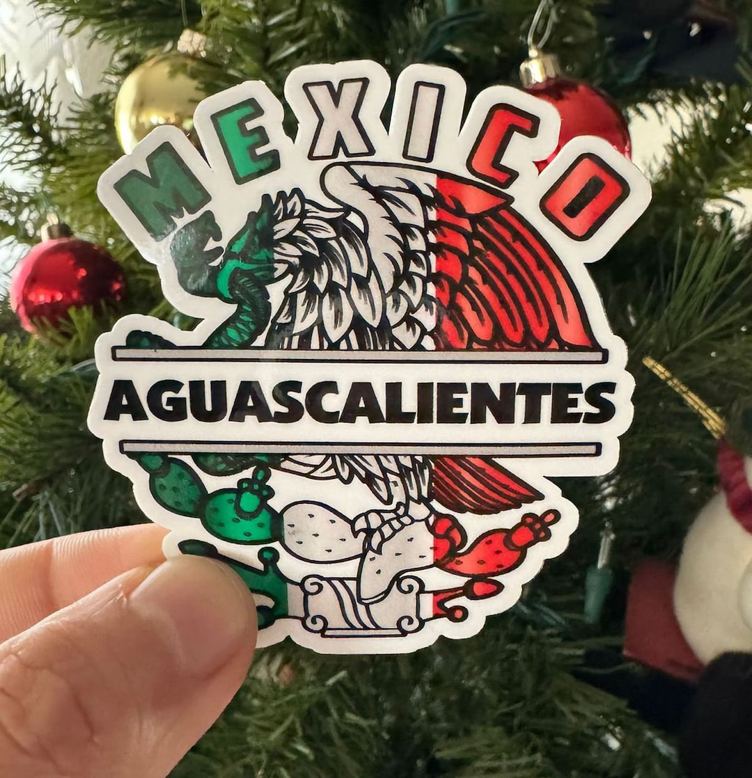 2 Pieces Aguascalientes Mexico. Eagle Emblem Decals Stickers Full Color ...