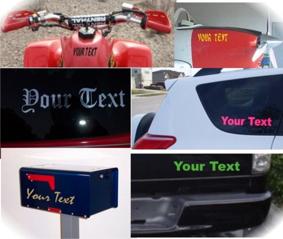 Custom Lettering Decal Sticker . Die Cut Any Font Free | Etsy