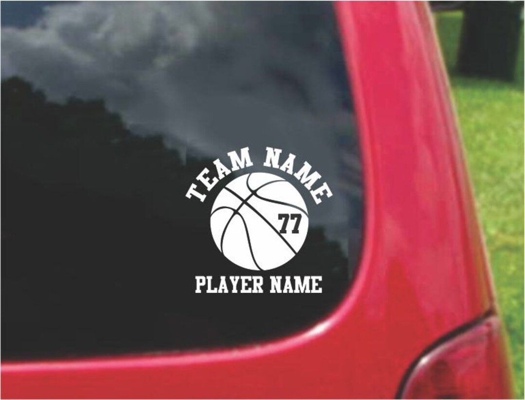 Set Basketball Sports Decals With Custom Text Fundraising 20 Colors to ...