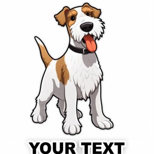 Set of 2 Wire Fox Terrier Dog Decal Stickers With Free Custom Text ...