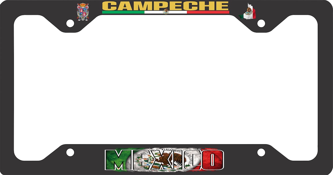 Campeche Mexico Aluminum License Plate Frame Novelty Tag Holder Cover ...
