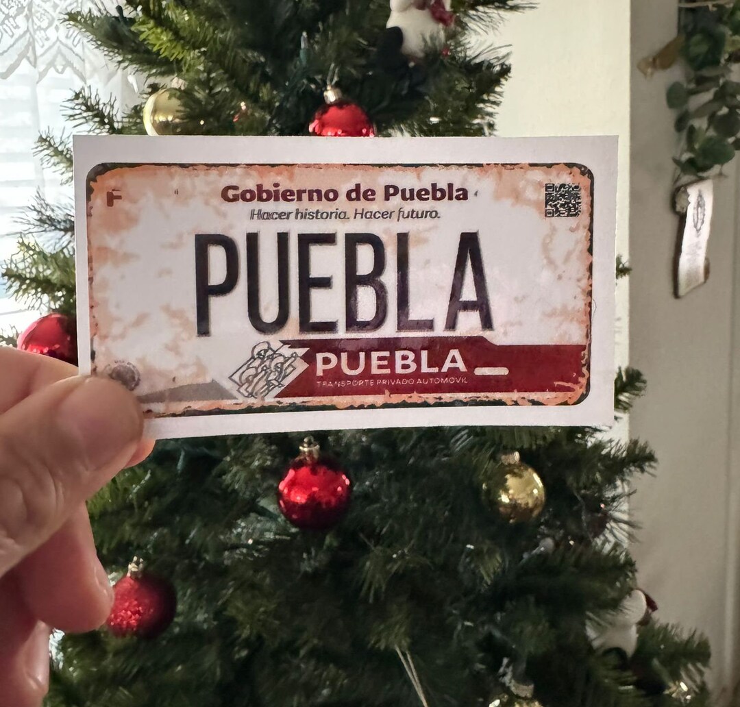 Set of 2 Decorative Puebla License Plate Decal Stickers Full Color ...