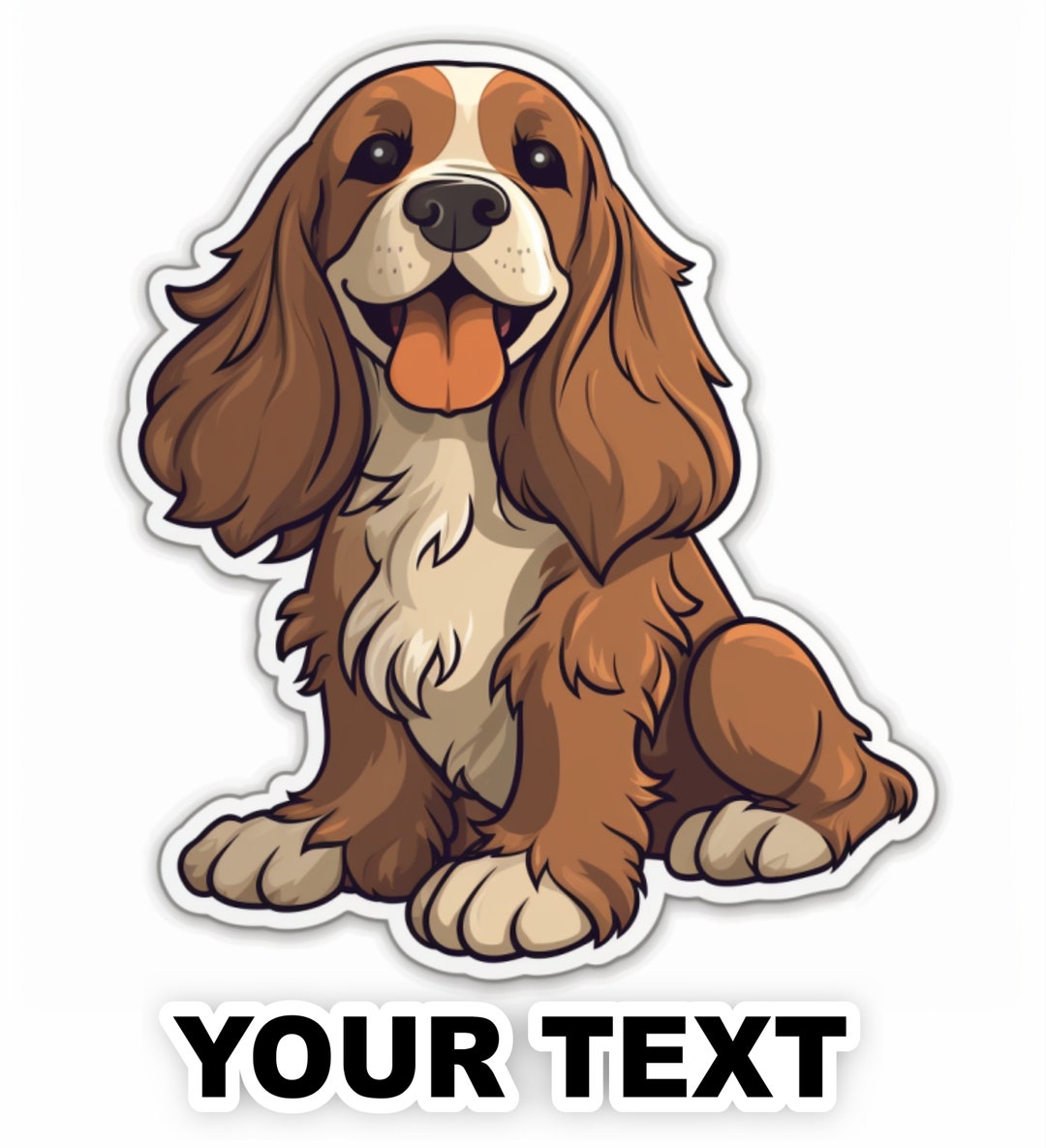 Set of 2 English Cocker Spaniel Dog Decal Stickers With Free Custom ...