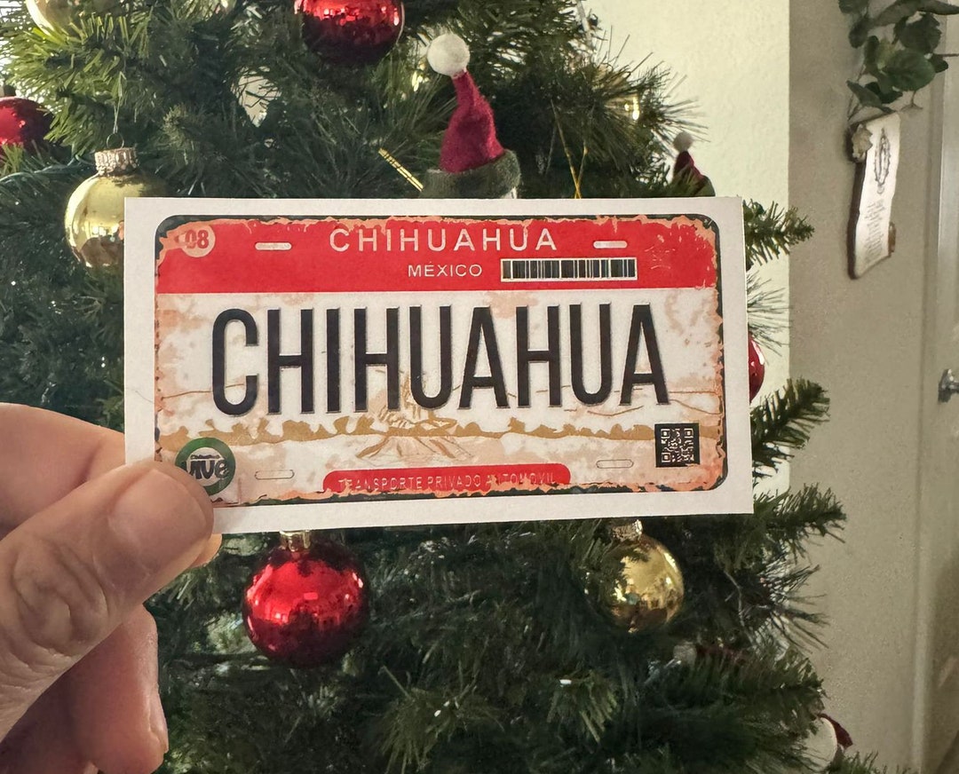 Set of 2 Decorative Chihuahua License Plate Decal Stickers Full Color ...