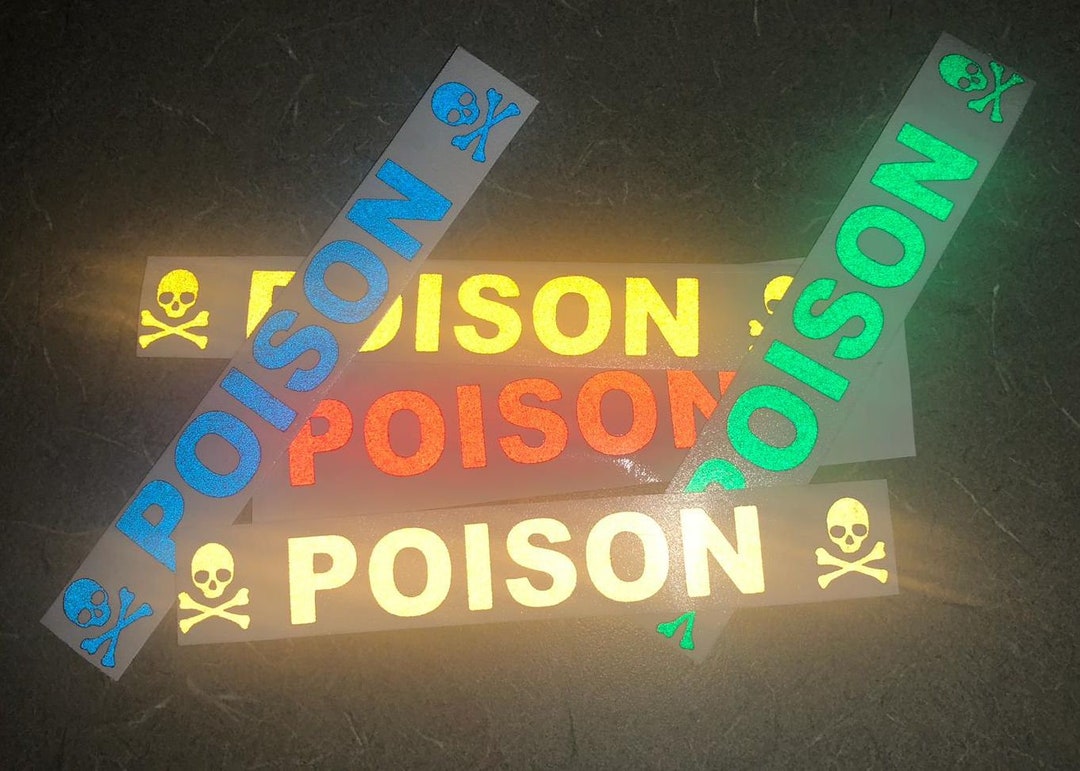 POISON Reflective Lettering Decal Sticker Die Cut Free Shipping (USA ...