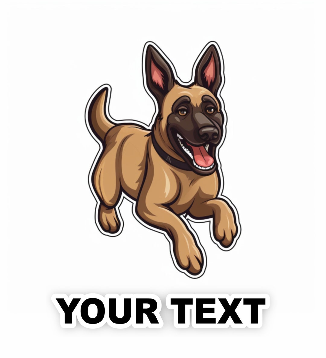 Set of 2 Belgian Malinois Dog Decal Stickers With Free Custom Text ...