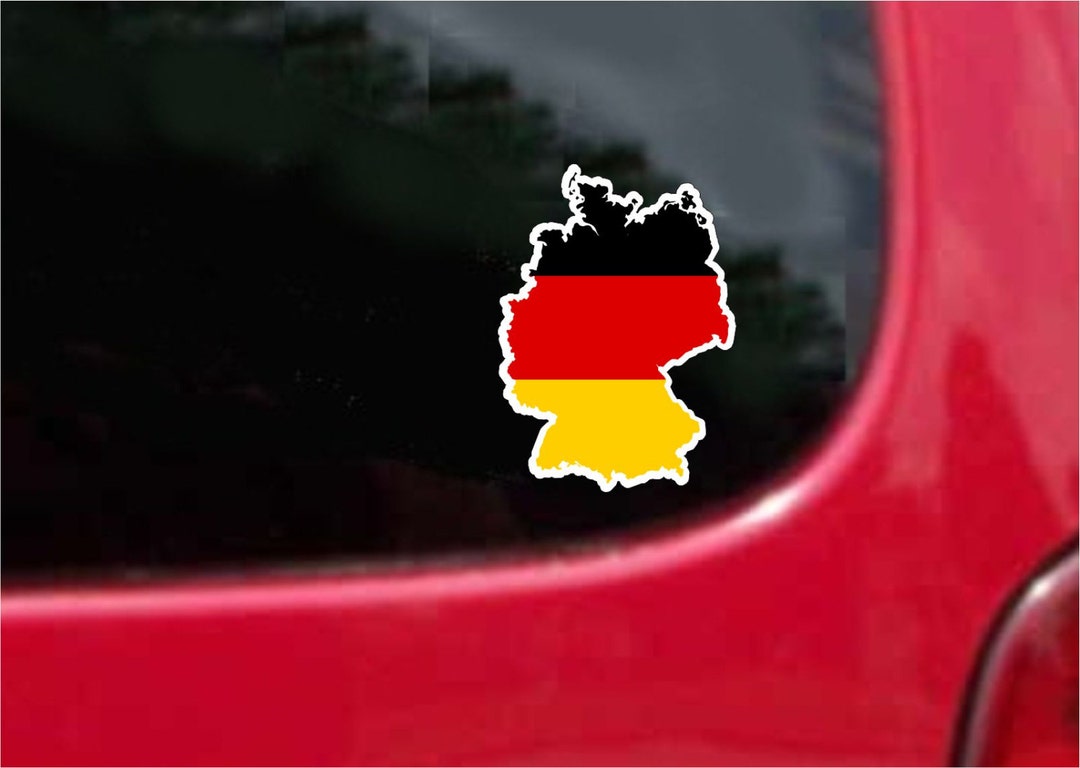 2 Pieces Germany Outline Map Flag Vinyl Decals Stickers Full Color ...