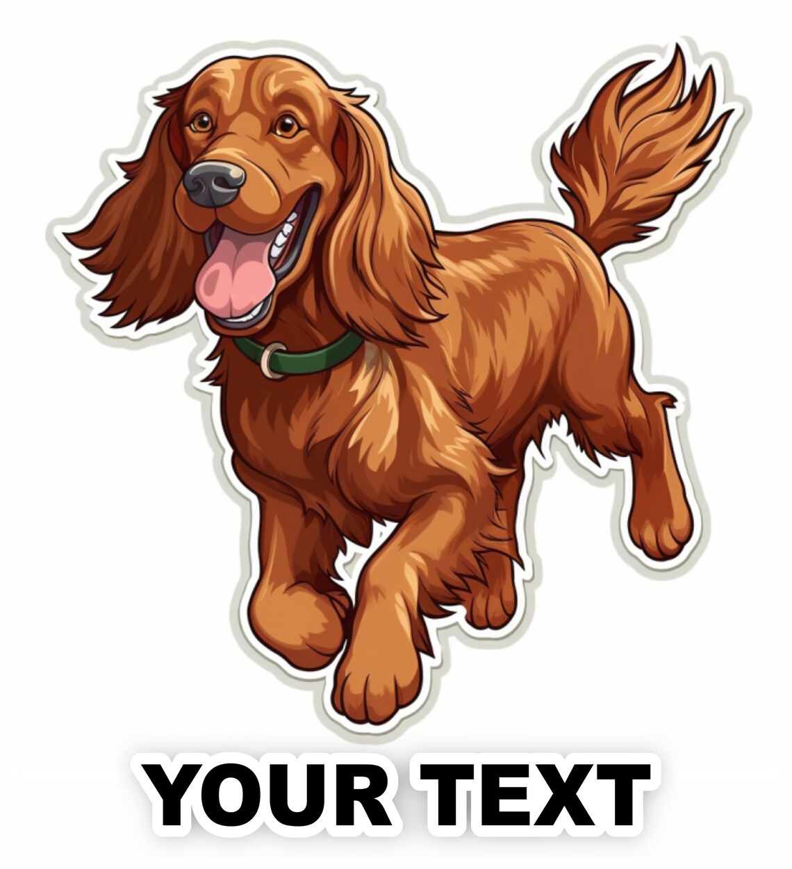 Irish Setter Dog Decal Stickers (set of 2) – Custom Text, Weatherproof ...