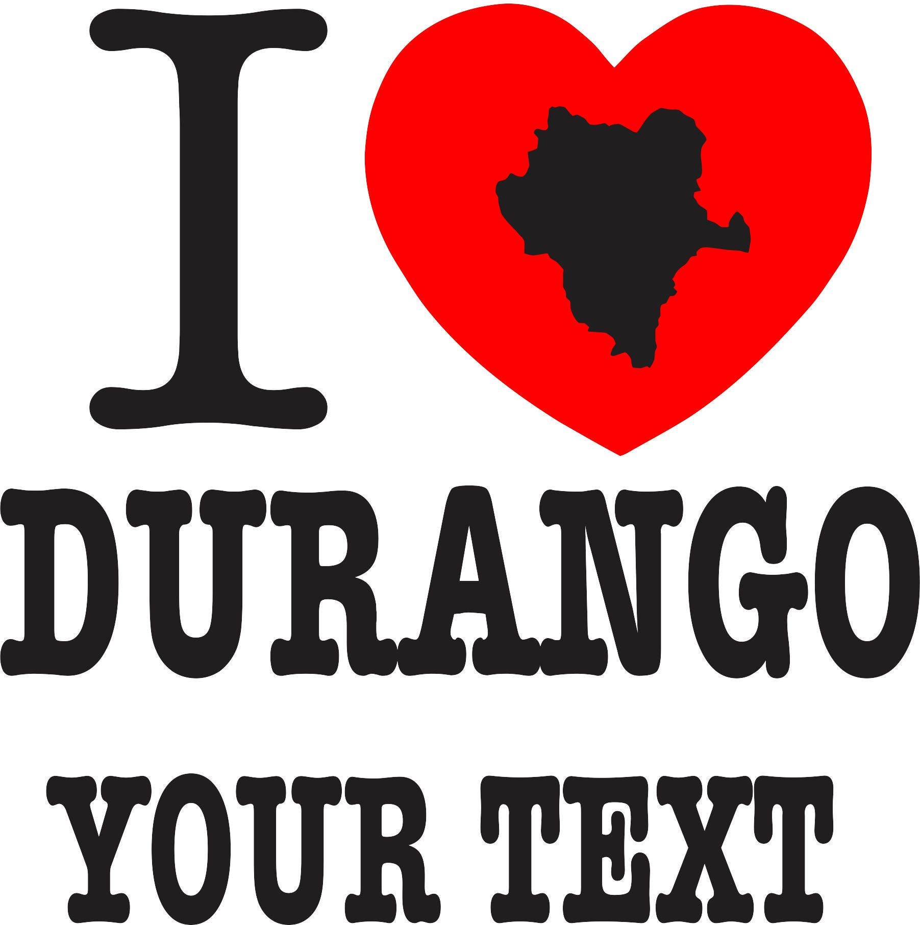 I Love Durango Mexico T-shirt With FREE Custom Text(optional) - Etsy