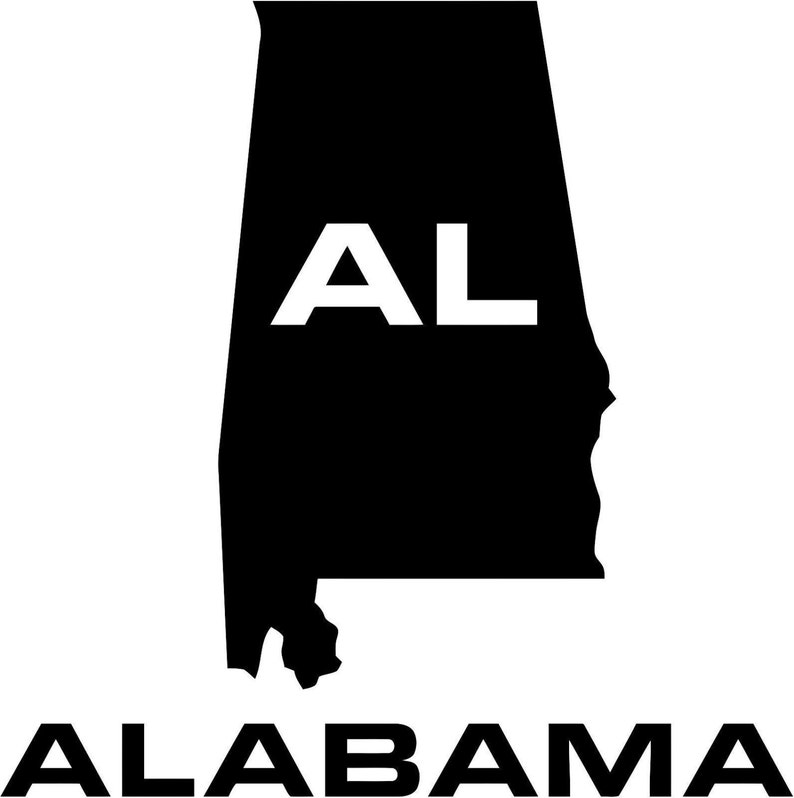 2 Pieces Alabama AL State USA Outline Map Stickers Decals 20 - Etsy