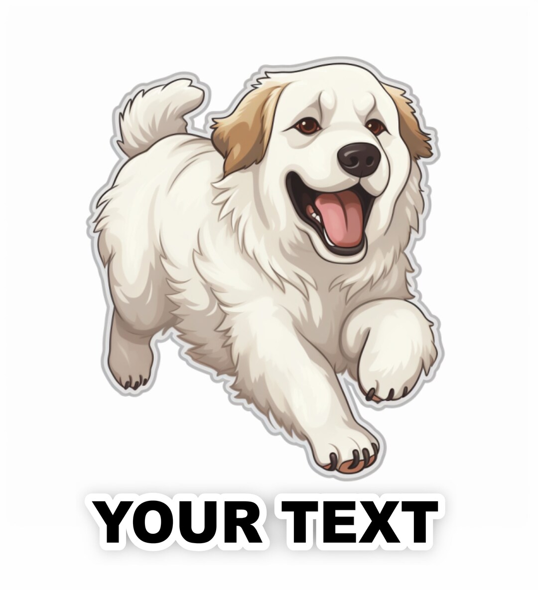 Set of 2 Great Pyrenees Decal Stickers With Free Custom Text - Full ...