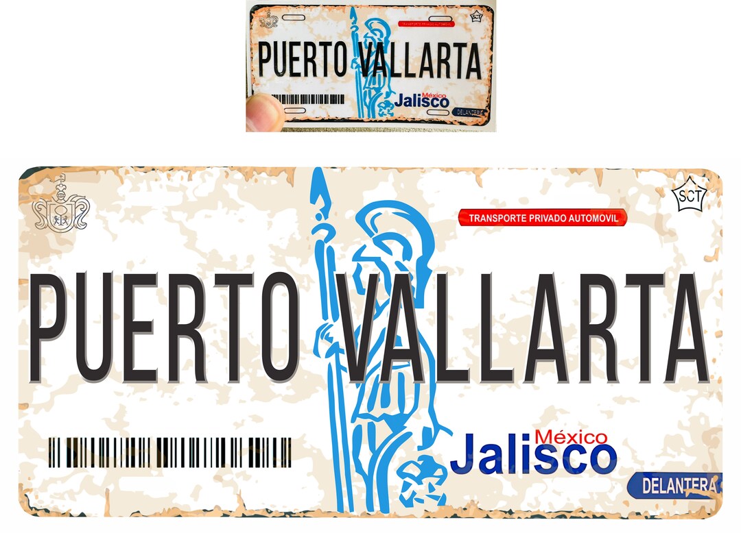 Set Puerto Vallarta Jalisco Mexico Aluminum License Plate Sign Placa 6 ...