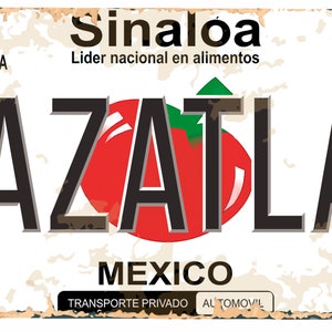 Set Mazatlan Sinaloa Mexico Aluminum License Plate Sign Placa 6" X 12 ...