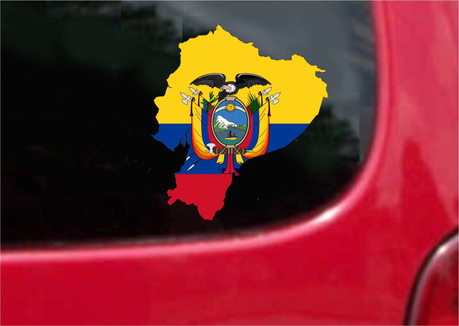 2 Pieces Ecuador Outline Map Flag Vinyl Decals Stickers Full Color ...