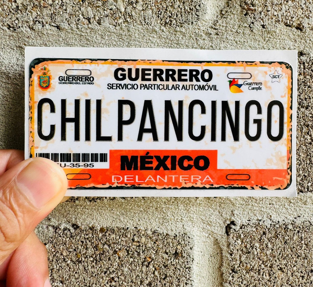 Set of 2 Decorative Chilpancingo Guerrero License Plate Decal Stickers ...