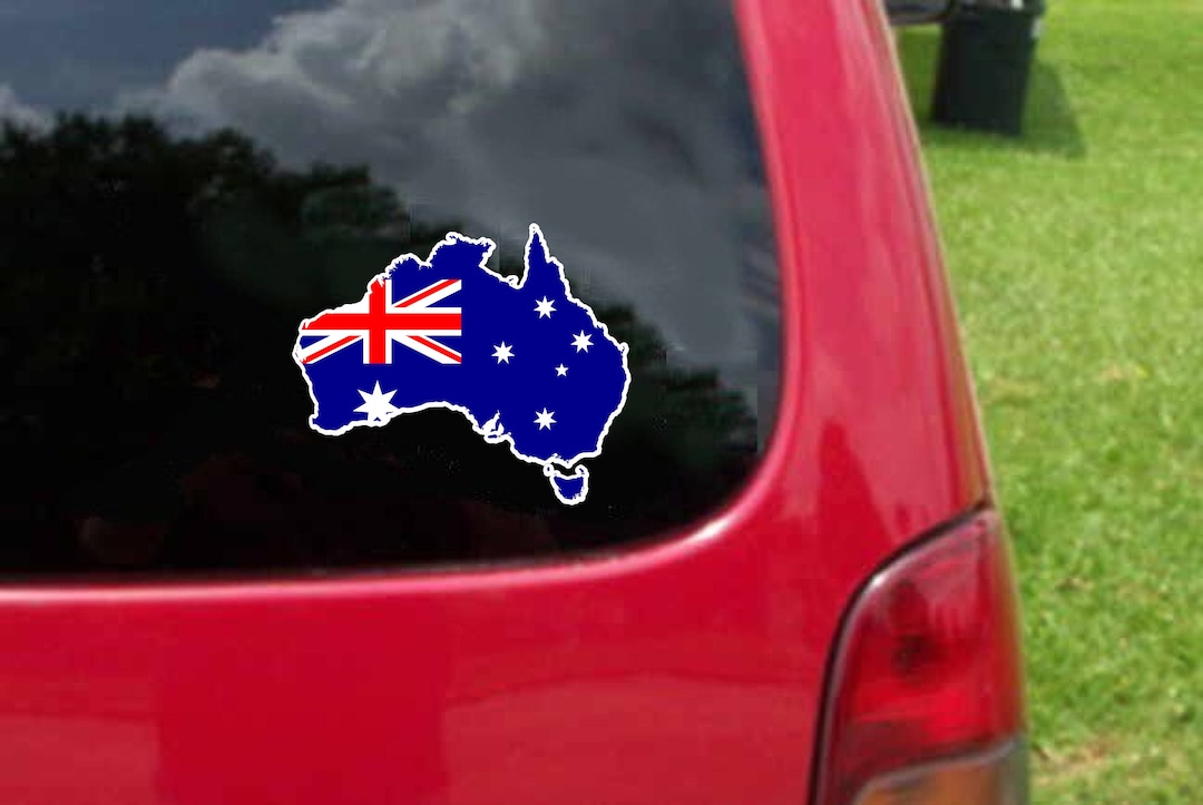 2 Pieces Australia Outline Map Flag Vinyl Decals Stickers Full Color ...