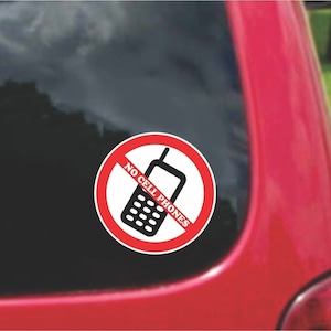 Set of No Cell Phone Warning Sign Stickers Decals Full Color/weather ...