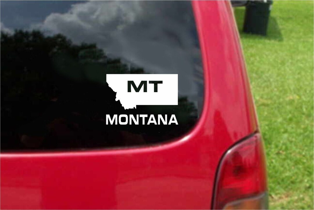 2 Pieces Montana MT State USA Outline Map Stickers Decals 20 Colors to ...
