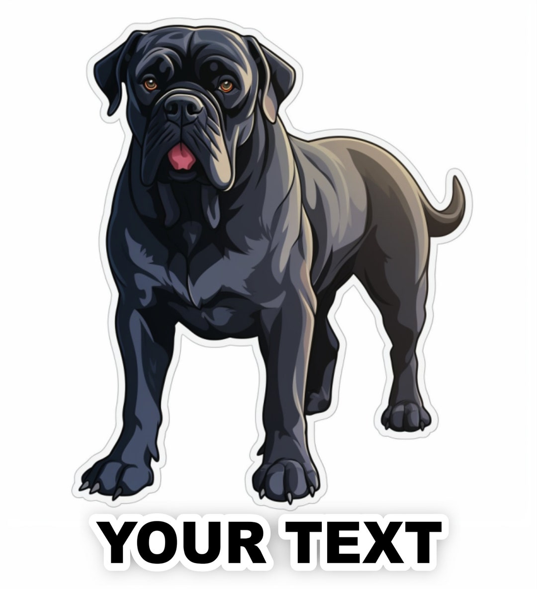 Set of 2 Cane Corso Dog Decal Stickers With Free Custom Text - Full ...