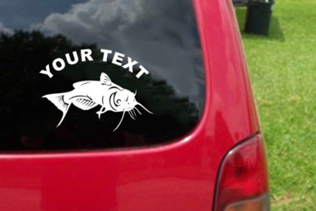 Set (2 Pieces) Catfish Sticker Decals With Custom Text 20 Colors to ...