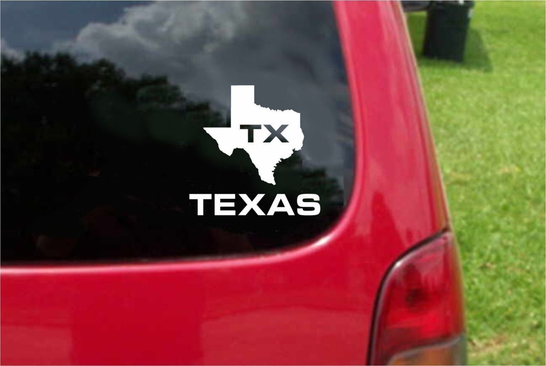 2 Pieces Texas TX State USA Outline Map Stickers Decals 20 Colors to ...