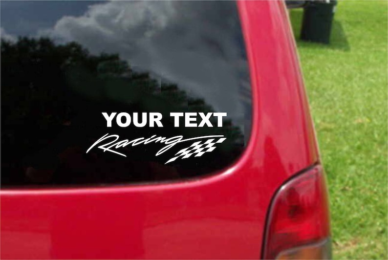 Set 2 Pieces Racing Sticker Decals Your Own Text 20 Colors - Etsy