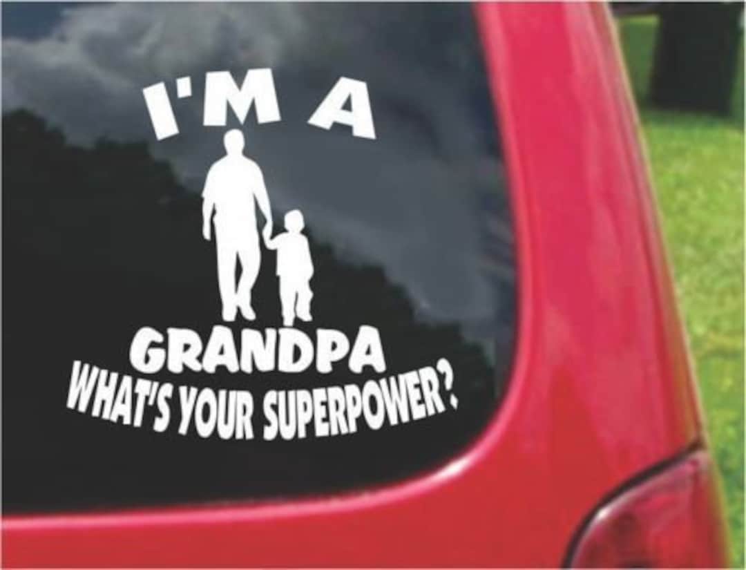 Grandpa Superpower Vinyl Decal Set, Car/window Sticker - Etsy