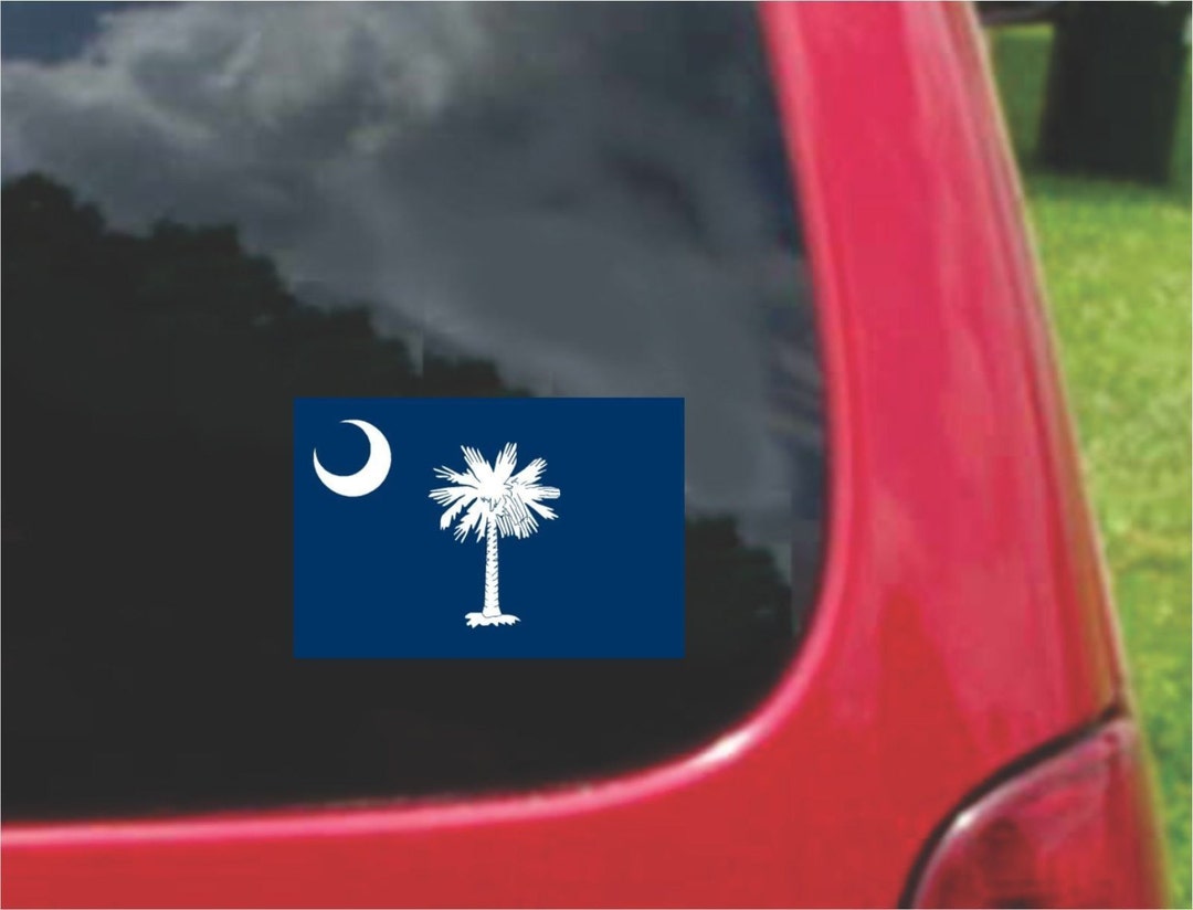 2 Pieces South Carolina State Flag Vinyl Decals Stickers Full Color ...